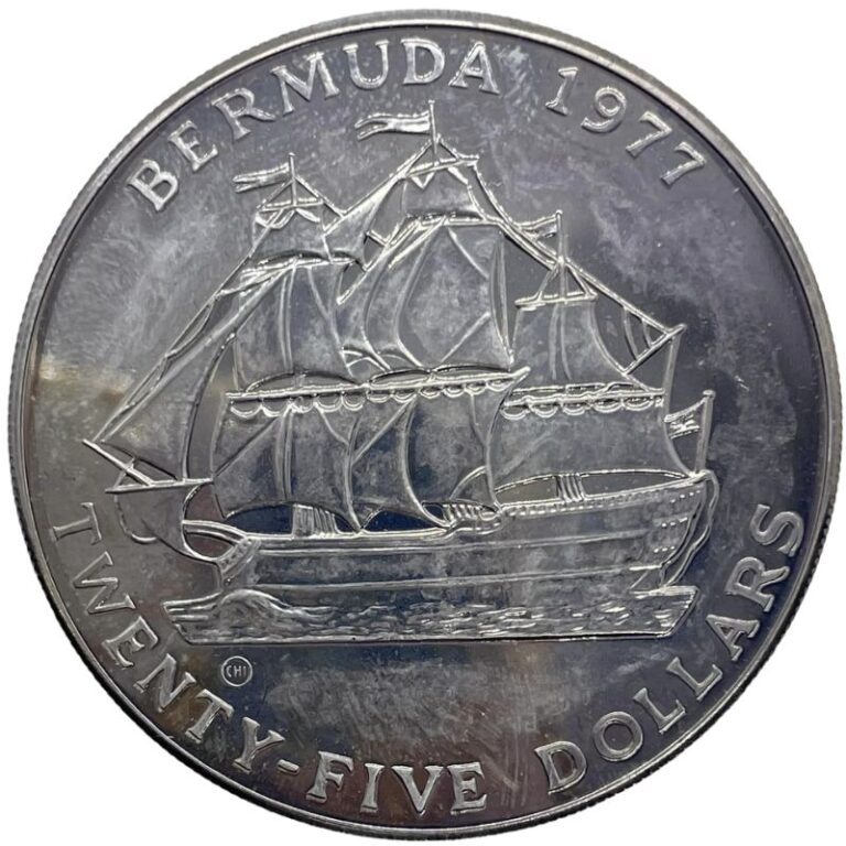 Km: 25 – 25 Dollars (Plata) 1977 Bermuda (British Overseas Territory ...